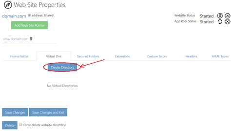 Creating A Virtual Directory In Websitepanel Global Support Portal