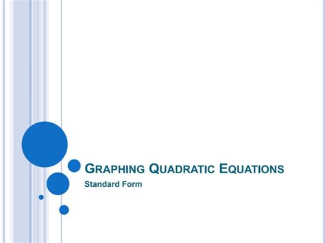 Graphing Quadratic Standard Form Pptx