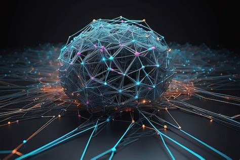 Premium Photo Cybersecurity And Big Data 3d Illustration With Neural