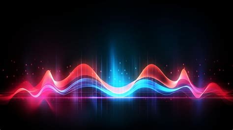 Premium Photo Vector Neon Audio Voice Frequency Wave And Abstrack