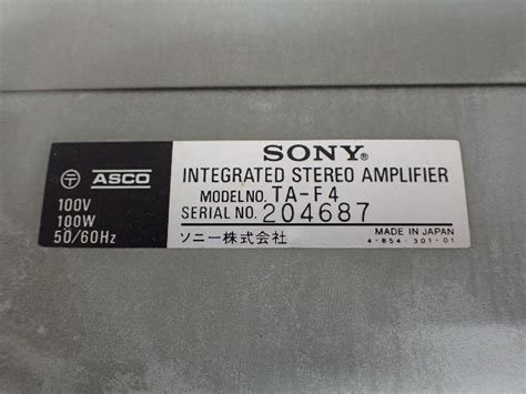 日本製 ソニー Sony Ta F4 Integrated Stereo Amplifier Dcプリメインアンプ＋ Fm Amチューナー St A4 6c214 1 ソニー ｜売買された