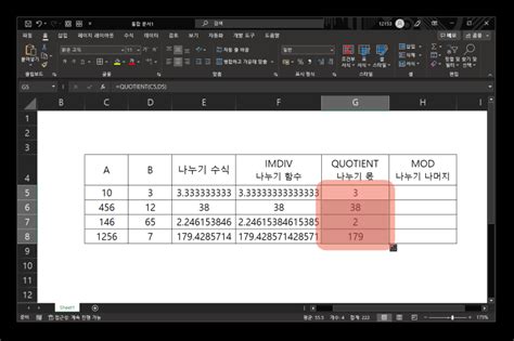 엑셀 나누기 함수 Imdiv Quotient Mod 및 수식 사용 방법 정리 네이버 블로그