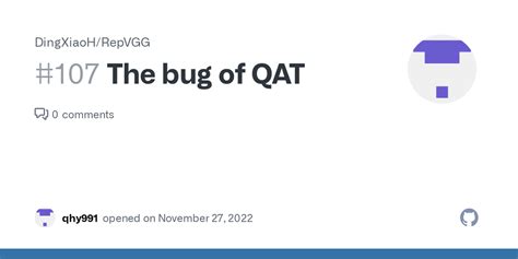 The Bug Of Qat · Issue 107 · Dingxiaohrepvgg · Github