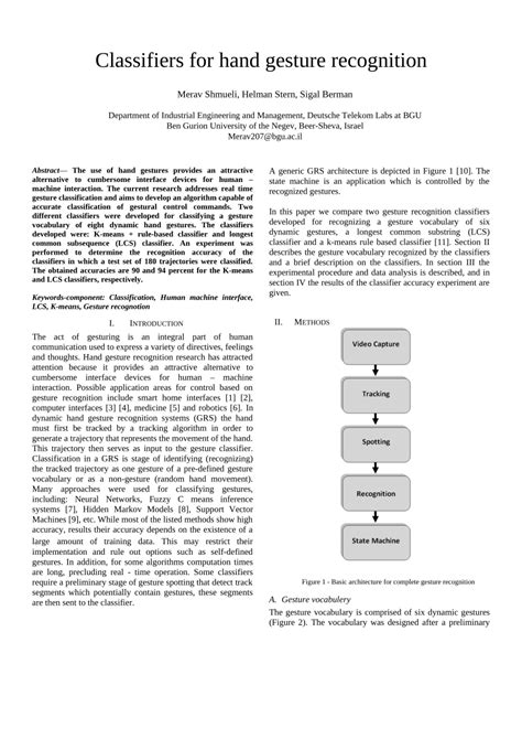 Pdf Hand Gesture Classification