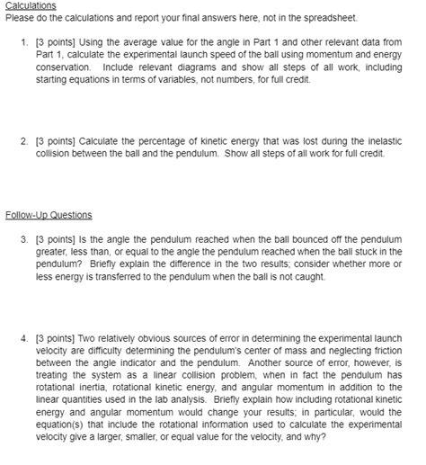 Part Experimental Launch Velocity Vexp Chegg