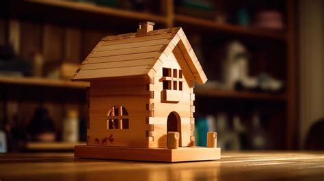 Premium AI Image Wooden House Model Real Estate Concept Generative AI