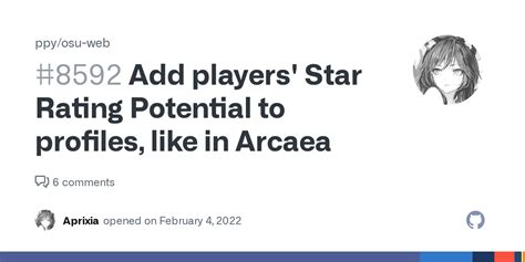 add players star rating potential to profiles like in arcaea · issue 8592 · ppy osu web · github