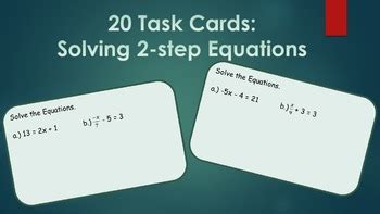 Task Cards Solving Step Equations By Read Write And Calculate
