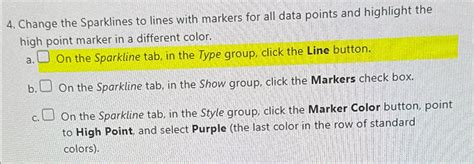 Solved Change The Sparklines To Lines With Markers For All Chegg