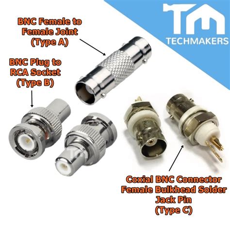Bnc Plug To Rca Socket Bnc F To F Joint Connector For Cctv Coxial