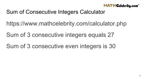 Sum Of Consecutive Integers PPTX