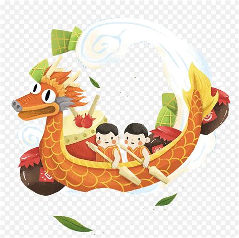 手绘装饰插图端午节赛龙舟插画PNG图片素材下载 图片编号9037800 PNG素材网