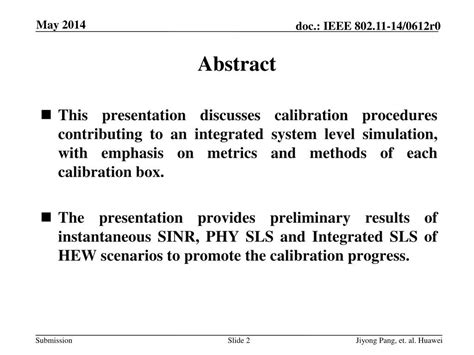 Ppt Calibration Procedures Towards Integrated System Level Simulation Powerpoint Presentation