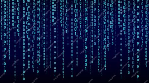 Premium Vector Green Matrix Background Stream Of Binary Code Falling