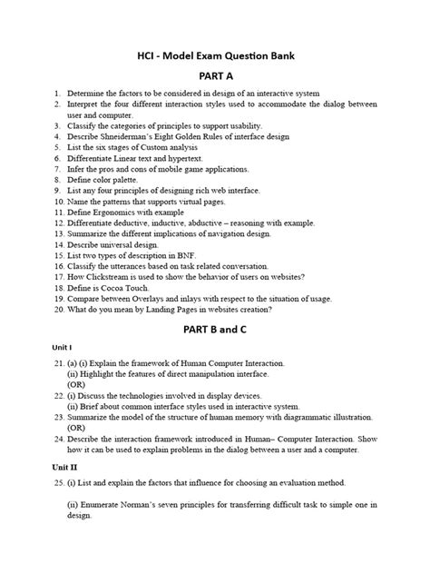 Hci Model Exam Question Bank Download Free Pdf Human Computer Interaction User Interface