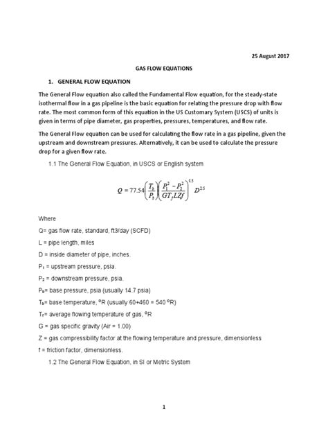 Complete Gas Flow Equations Pdf Pressure Fluid Dynamics