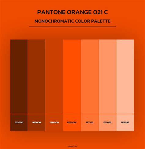 Pantone Orange 021 C Color Palettes
