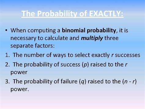 Binomial Probability Distribution Binomial Probability In A Binomial