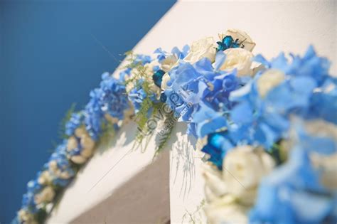 흰색과 파란색 웨딩 액세서리 사진 사진 무료 다운로드 Lovepik