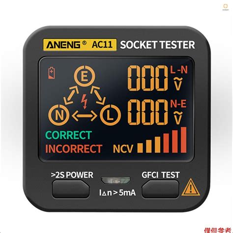 Aneng Ac11 Socket Tester Electric Leakage Detector Lcd Display Ground Wire Zero Line Live Wire