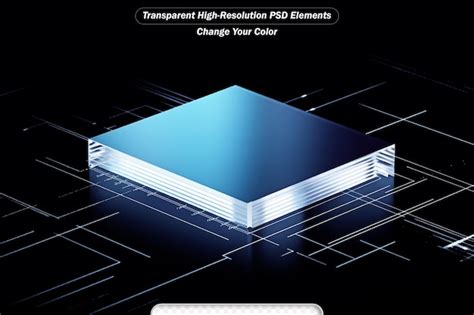 Premium Psd Futuristic Microchip Processor With Lights On The Blue