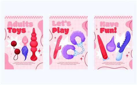 Free Vector Flat Design Sex Toys Card Set
