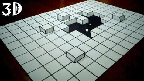 3Д ИЛЛЮЗИЯ ПОЭТАПНЫЙ РИСУНОК КАК НАРИСОВАТЬ ПО КЛЕТОЧКАМ Youtube