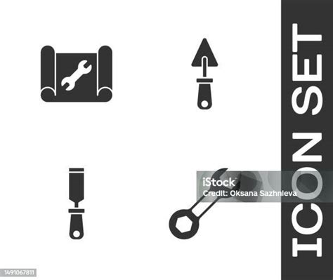 렌치 스패너 그래프 용지 및 렌치 Rasp 금속 파일 및 흙손 아이콘을 설정합니다 벡터 강철에 대한 스톡 벡터 아트 및 기타 이미지 Istock