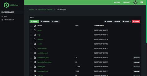 Pebblehost Knowledgebase How To Access Your Minecraft Servers Files