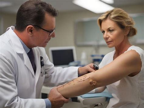 Premium Photo A Doctor Is Diagnosing The Patient Affected With Skin