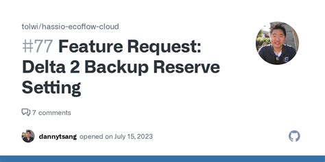 Feature Request Delta 2 Backup Reserve Setting · Issue 77 · Tolwi