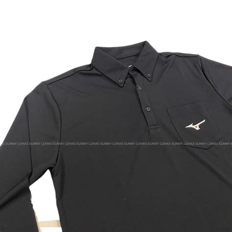 BX MIZUNO 美津濃 男 長袖運動POLO衫 吸汗速乾 咖啡紗抗臭 32TA852009黑 迦勒 Yahoo奇摩拍賣