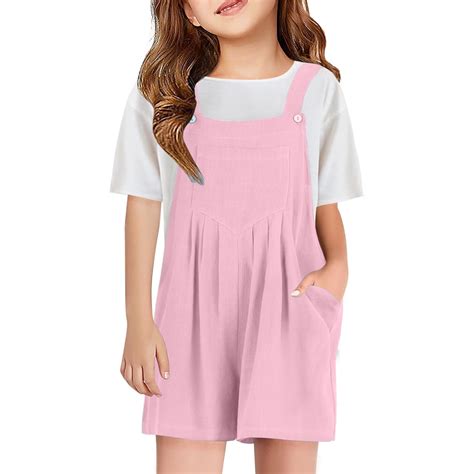 Girls Casual Sleeveless Jumpsuits Summer Rompers For Girls With