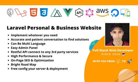 make personal business website using laravel vuejs nuxtjs by