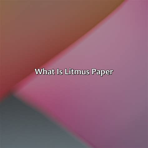 What Color Does Litmus Paper Turn In Acid Colorscombo Com