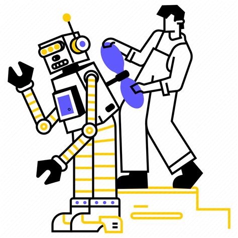 Technology Robotics Robot Engineer Tech Man People Illustration Download On Iconfinder