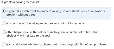 Solved A Problem Solving Mental Set Is Generally A Chegg Com