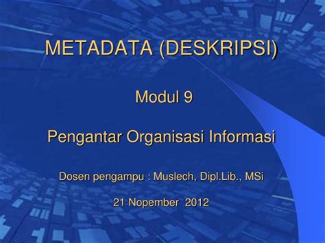 Ppt Pengertian Metadata Powerpoint Presentation Free Download Id