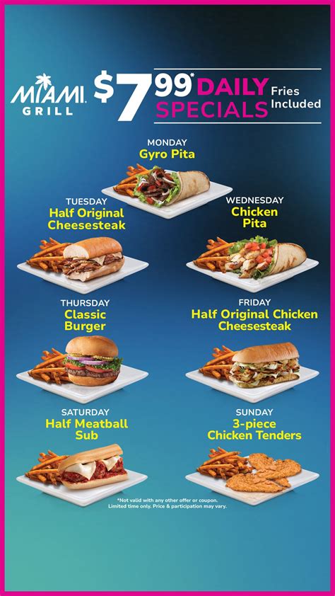 699 Classic Philly Pitas And 799 Daily Specials At Miami Grill