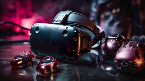 A Photo Of VR Headset And Gaming Setup Premium AI Generated Image