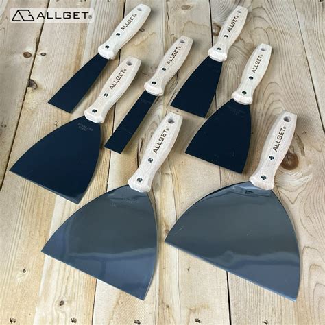 【allget】超彈性不鏽鋼刮刀 油漆刮刀 油灰軟刀 漆刀 刮漆 批土 鏟壁癌 除殘膠 不鏽鋼刮刀 木柄刮刀 尺寸齊全 蝦皮購物