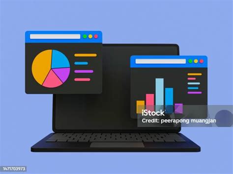 3d 최소 마케팅 전략 개념입니다 비즈니스 분석 마케팅 데이터 분석 통계 데이터가 있는 노트북 3d 그림입니다 3차원 형태에