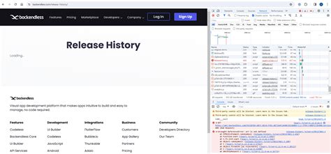 Release History Doesnt Work Bug Backendless Support