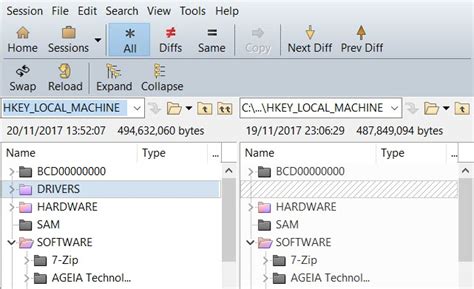 Gratis Windows Registry Comparison Tool Hierachicalcollapsible