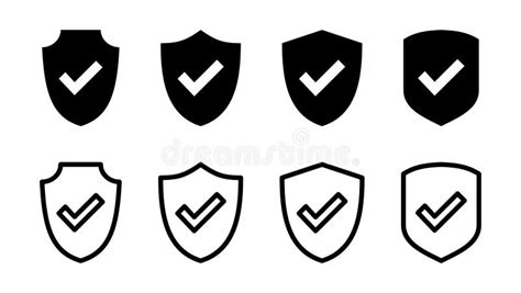 Shield Check Mark Icon Protection Approve Sign Safe Icon Vector
