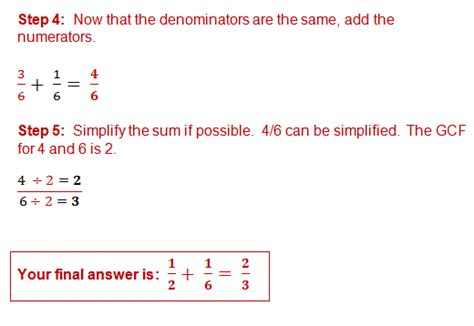 Adding Fractions With Unlike Denominators