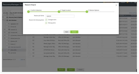 Restore Exchange Mailbox Recovery Manager Plus