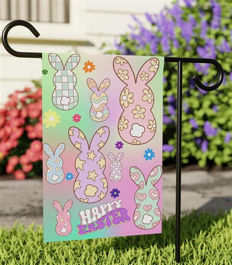 Peeps Garden Flag Preppy Peeps Spring Yard Banner Easter Decoration Outdoor Home Decor Etsy