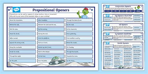 Sentence Opener Examples Word Mat Pack Twinkl