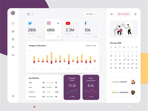 Social Media Dashboard Template Free